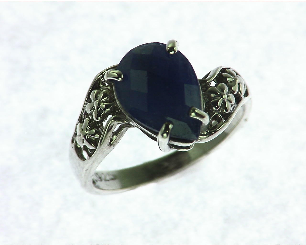 Blue Sapphire Sterling Silver Ring,RSS1001 – Barygems