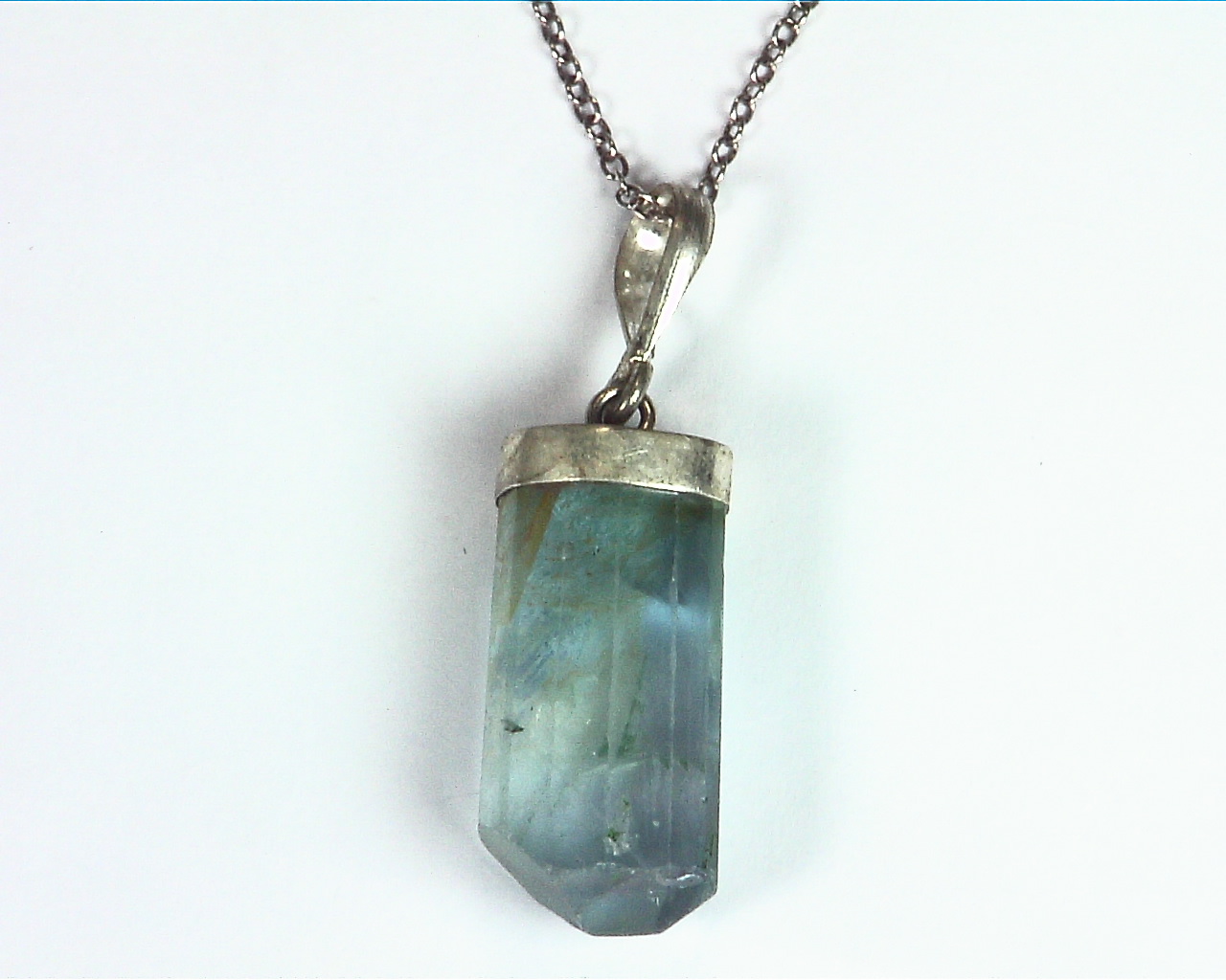 Fluorite Natural Genuine Gemstone Crystal Sterling Silver Pendent PSS ...